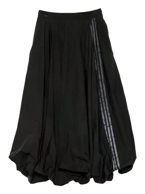 Y3 Three-stripe Bubble Hem Maxi Skirt - Black