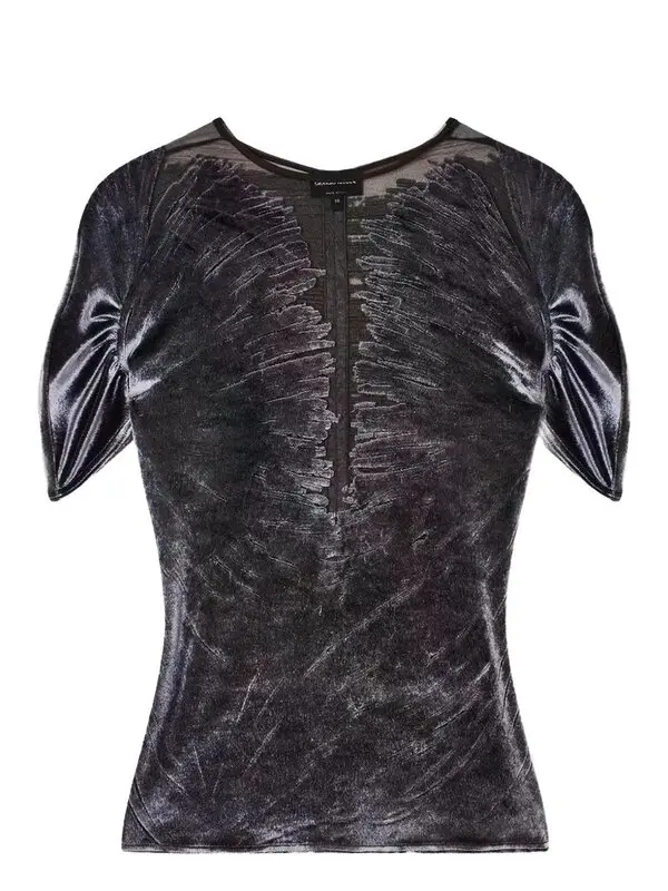 Giorgio Armani Sheer Panelling Top - Grey