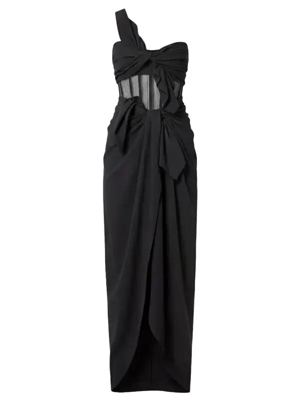 Monse One-shoulder Corset Maxi Dress - Black