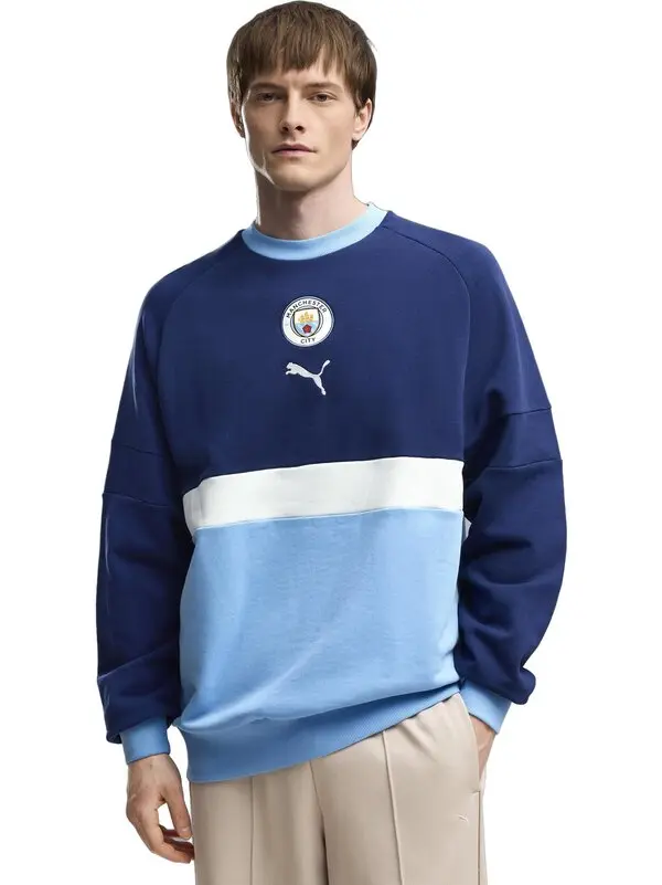 PUMA Manchester City Ftblculture Relaxed Crew Sweatshirt - Blue