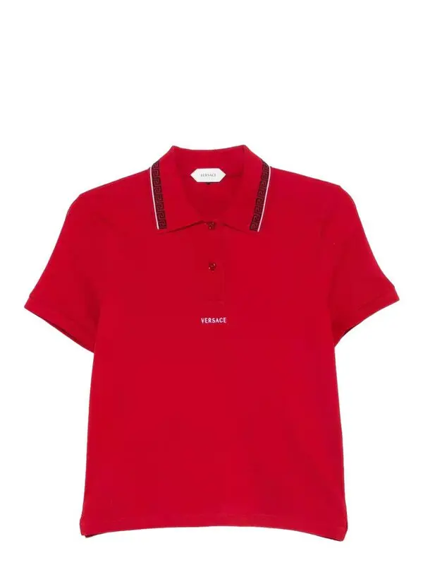 Versace Greca Border Polo Shirt - Red