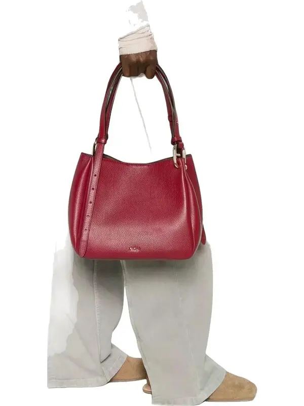 Furla Grained Texture Logo Detail Tote Bag - Red