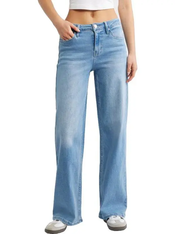YMI Bella High-waist Wide-leg Jeans - Light Blue