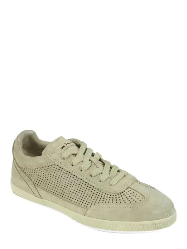 Kiton Openwork Perforated Leather Sneakers - Neutrals