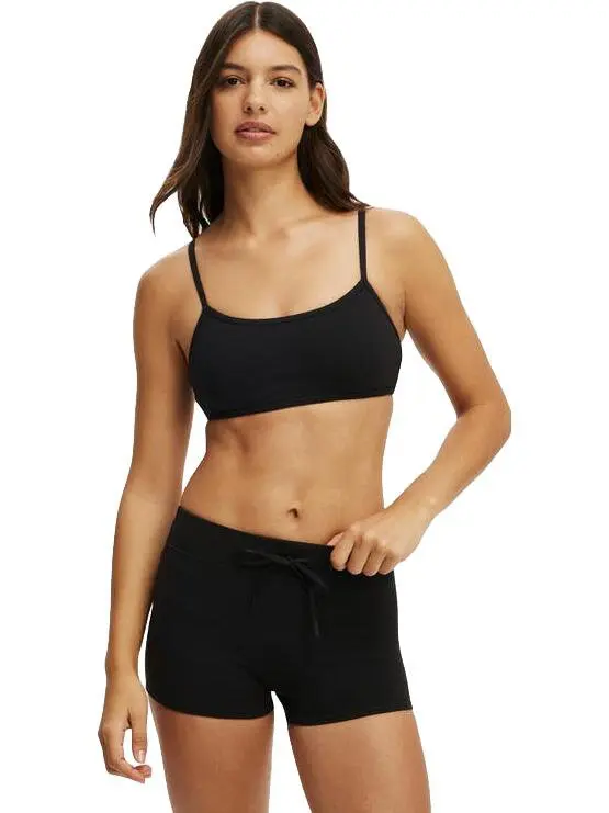 Cotton:on Active Ultra Soft Double Strap Back Crop - Black