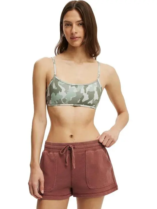 Cotton:on Active Ultra Soft Double Strap Back Crop - Camo