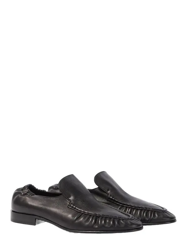 THE ROW Soft Two Leather Loafers - Black