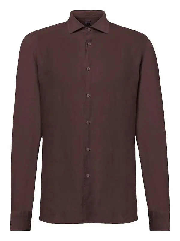 Fedeli Linen Shirt - Brown