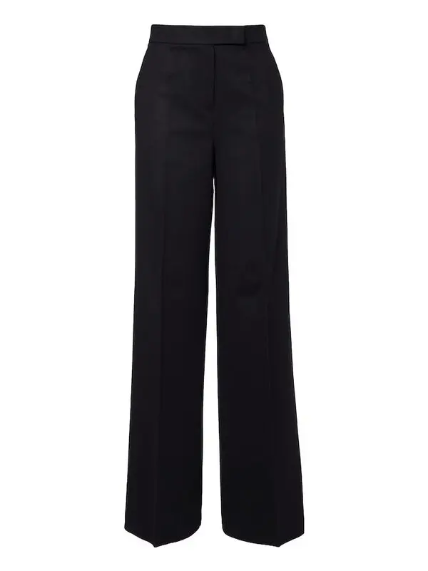 Max Mara Camel Hair Wide-leg Trousers - Black