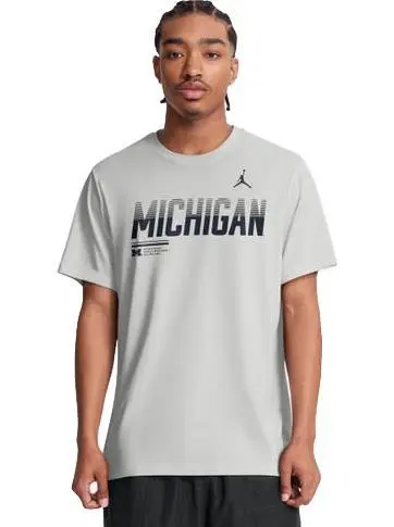 JORDAN BRAND Michigan Wolverines Sideline Legend Dri-fit T-shirt - Gray
