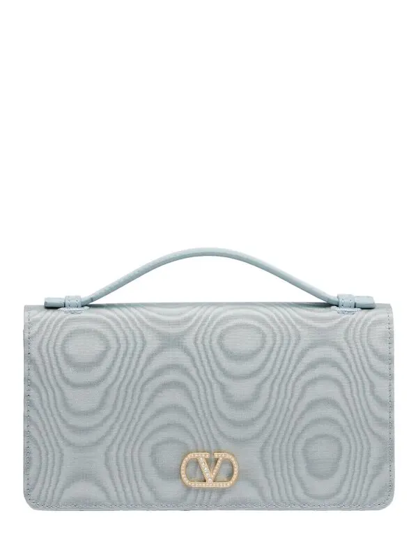 Valentino Garavani Vlogo Signature Mini Wallet On Chain - Blue