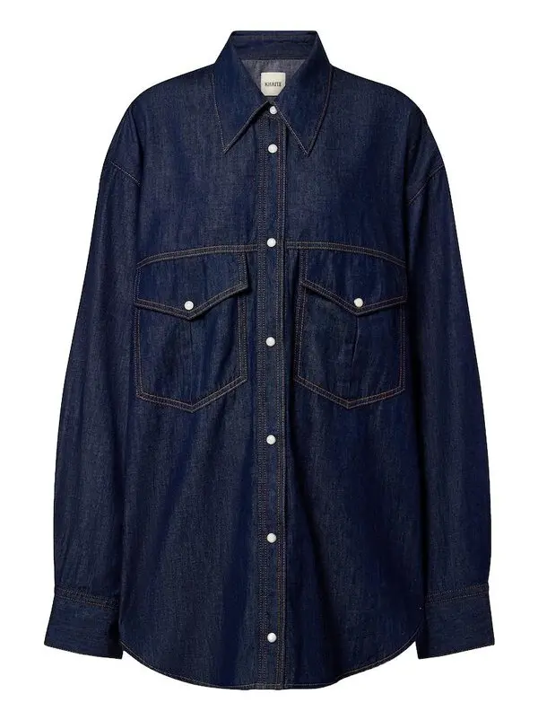 Khaite Christensen Oversized Denim Shirt - Blue