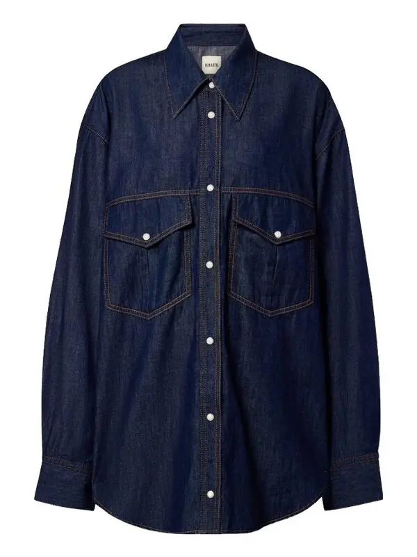 Khaite Christensen Oversized Denim Shirt - Blue