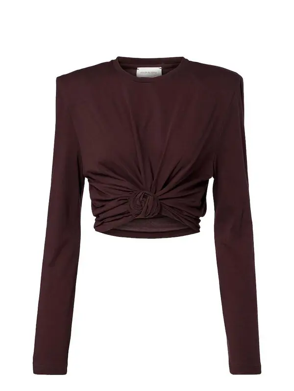 Magda Butrym Cotton-blend Crop Top - Brown