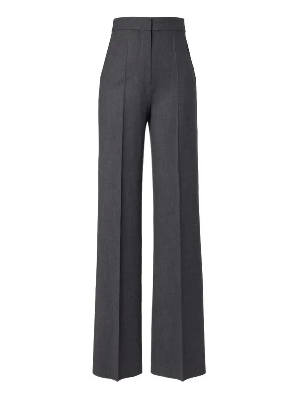 Max Mara Wool-blend Wide-leg Pants - Grey