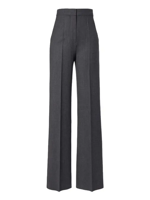 Max Mara Wool-blend Wide-leg Pants - Grey