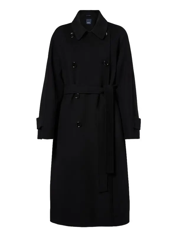 Max Mara Double-breasted Virgin Wool Coat - Black