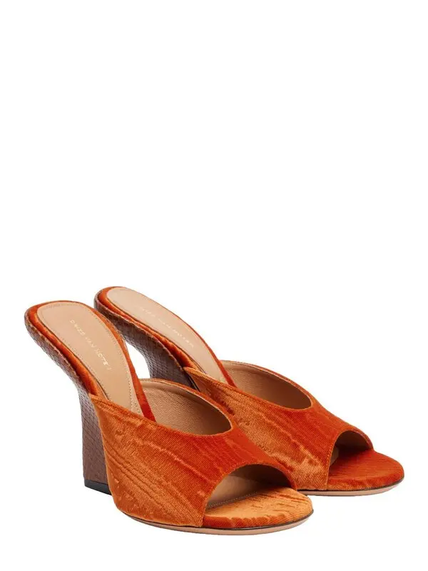 Dries Van Noten Velvet Mules - Orange