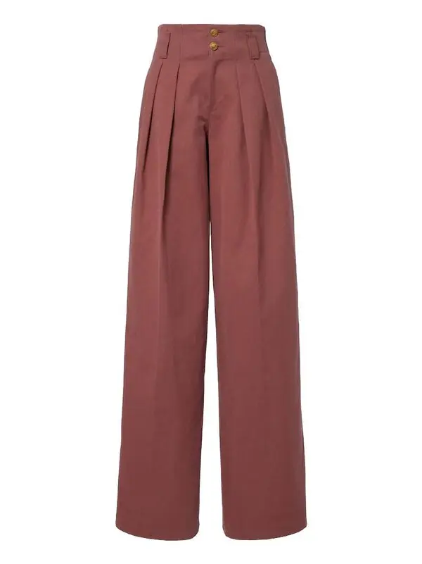 Chloé Cotton Wide-leg Pants - Red