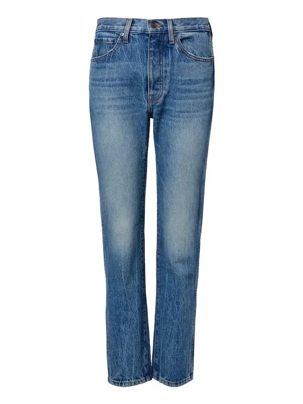Khaite Finley Cropped Straight Jeans In Holbrook - Blue