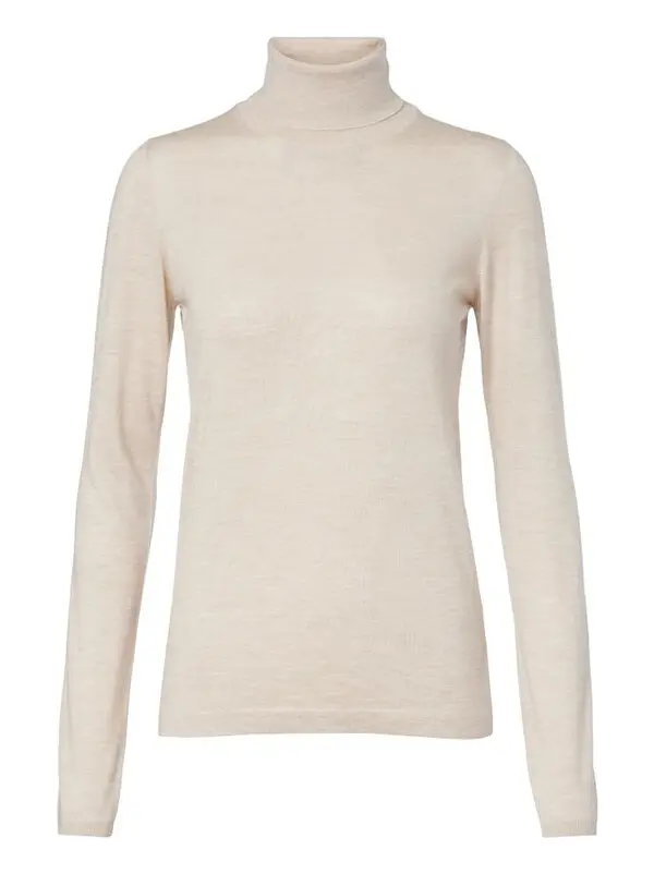 Brunello Cucinelli Cashmere And Silk Turtleneck Sweater - Beige