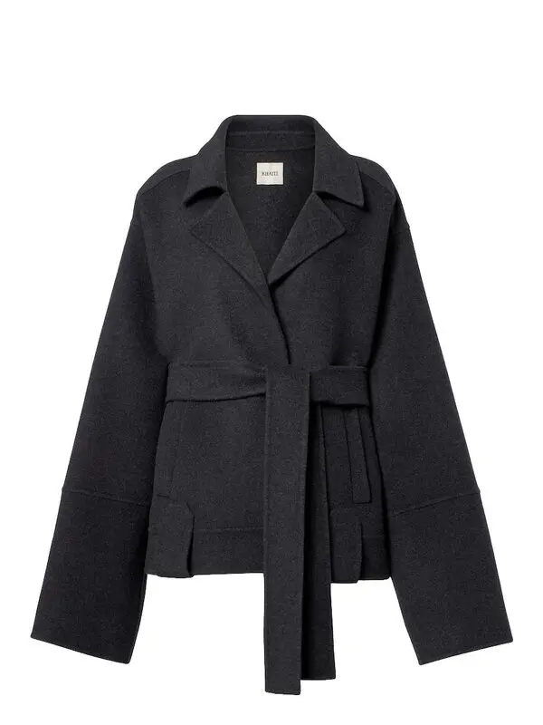 Khaite Alder Belted Wool Jacket - Grey