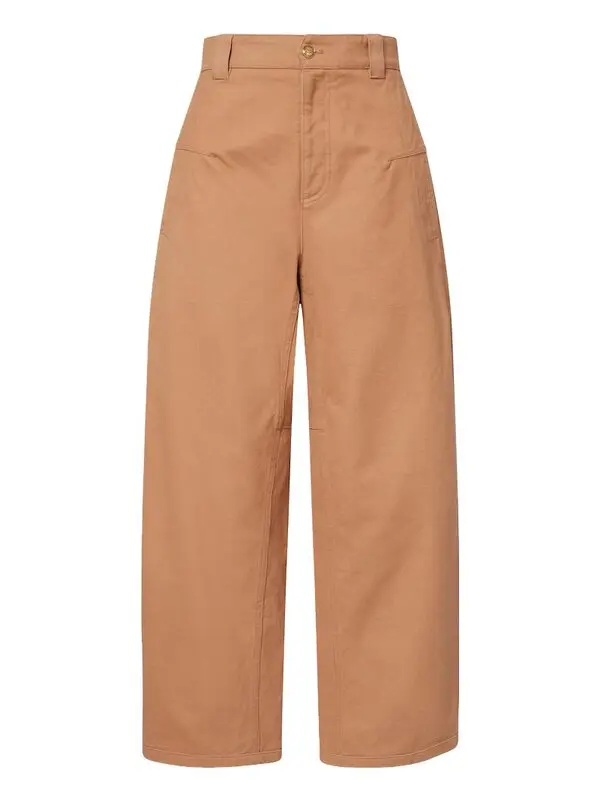 Chloé Cropped Barrel-leg Pants - Brown