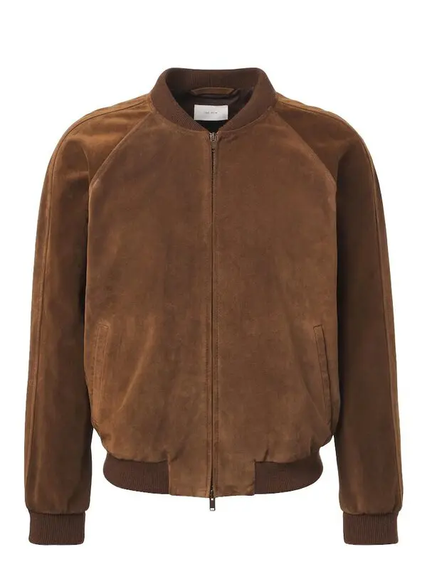 THE ROW Ramiro Suede Bomber Jacket - Brown