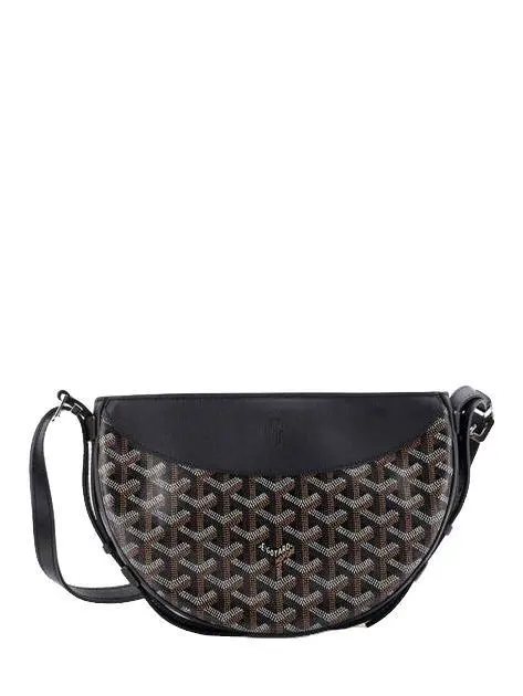 Goyard Hirondelle Shoulder Bag Coated Canvas And Leather - Black