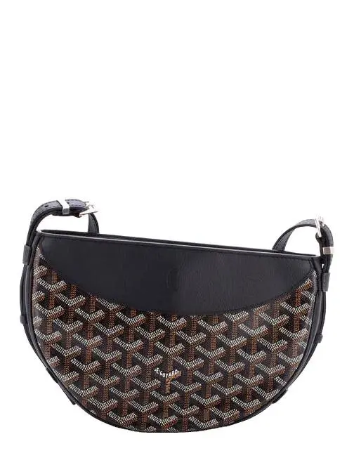 Goyard Hirondelle Shoulder Bag Coated Canvas And Leather - Black