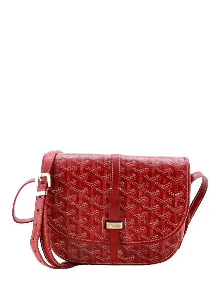 Goyard Belvedere Ii Messenger Bag Coated Canvas Pm - Red