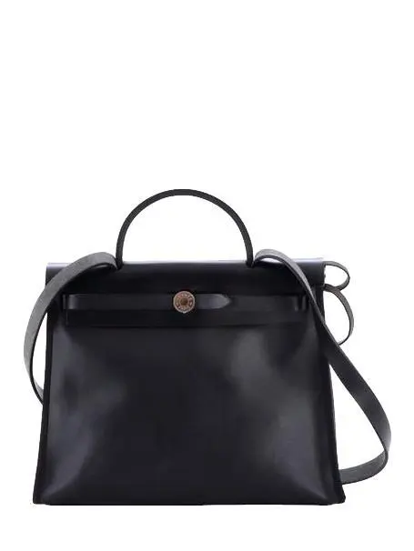 Hermès Herbag Zip Berline Vache Canvas And Leather 31 - Black