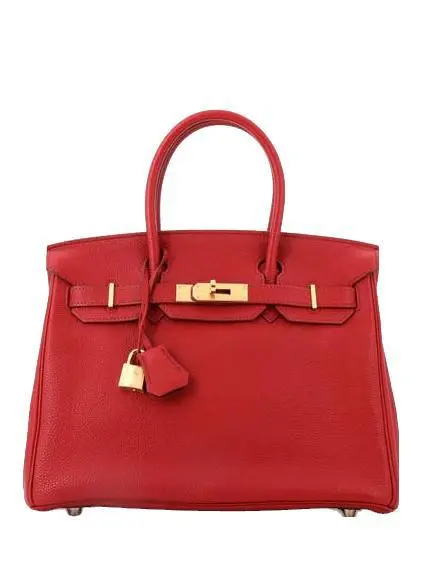 Hermès Birkin Handbag Togo With Gold Hardware 30 - Red
