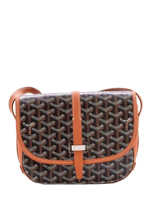 Goyard Belvedere Iii Messenger Bag Coated Canvas With Leather Pm - Brown