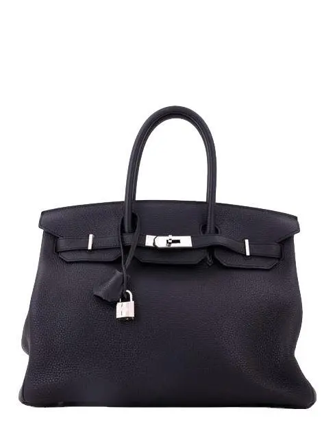 Hermès Birkin Handbag Clemence With Palladium Hardware 35 - Black