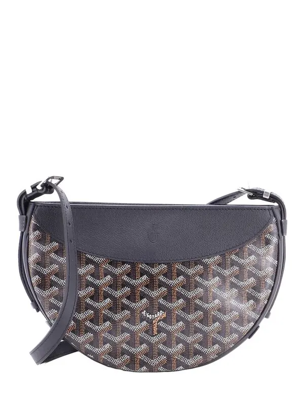 Goyard Hirondelle Shoulder Bag Coated Canvas And Leather - Black