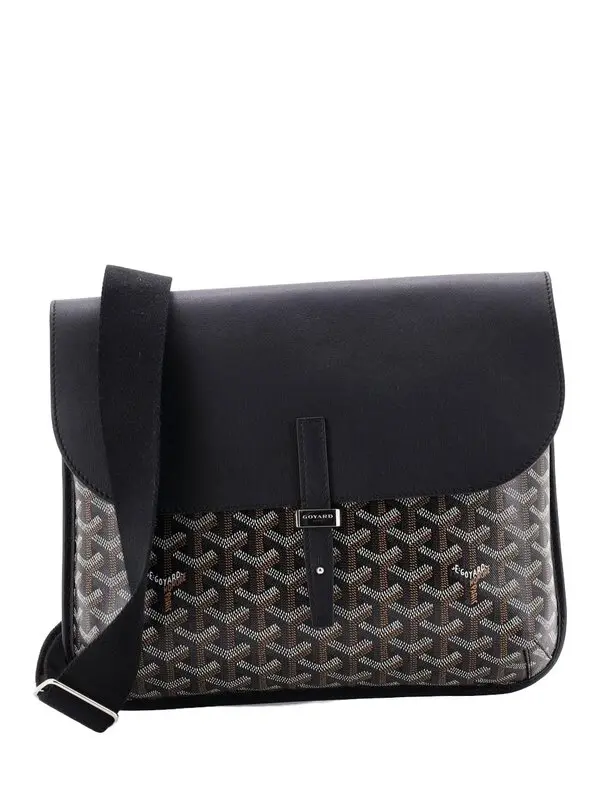 Goyard Coursier Messenger Bag Coated Canvas And Leather - Black