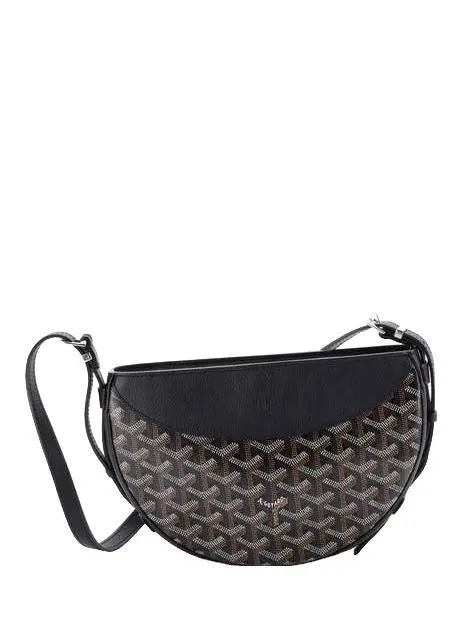 Goyard Hirondelle Shoulder Bag Coated Canvas And Leather - Black