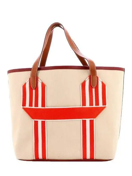 Hermès Pursangle Tote Canvas With Leather - Beige