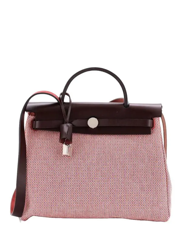Hermès Herbag Zip Criss Viking Toile And Leather 31 - Red