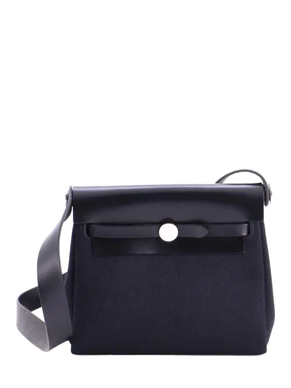 Hermès Herbag Zip Toile And Leather 20 - Black