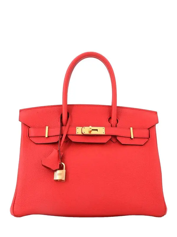 Hermès Birkin Handbag Red Togo With Gold Hardware 30 - Geranium