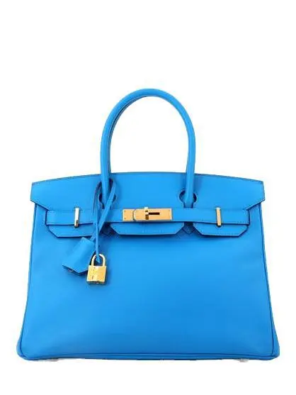 Hermès Birkin Handbag Epsom With Gold Hardware 30 - Blue
