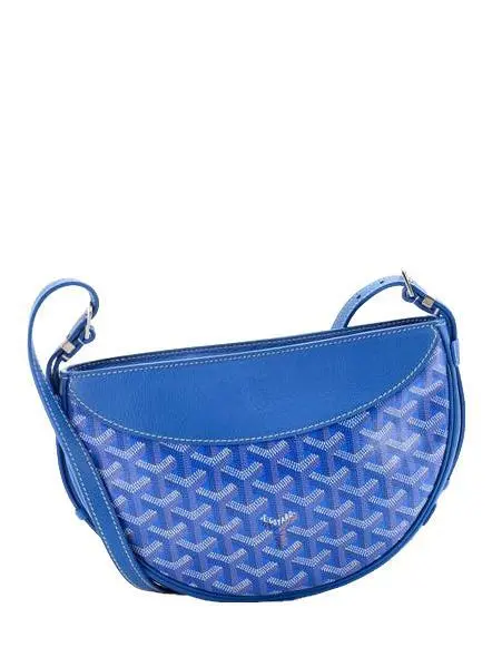 Goyard Hirondelle Shoulder Bag Coated Canvas And Leather - Blue