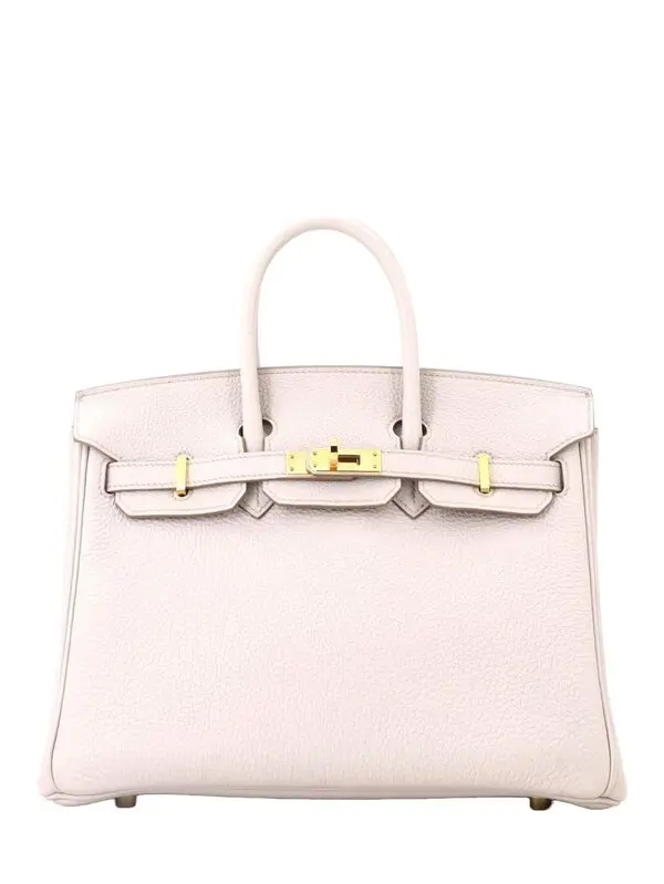 Hermès Birkin Handbag Light Togo With Gold Hardware 25 - White