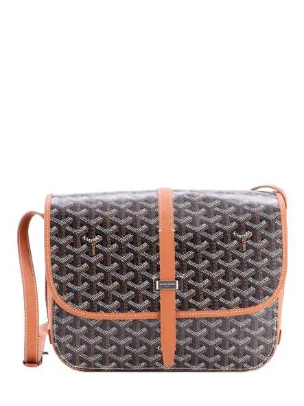 Goyard Belvedere Ii Messenger Bag Coated Canvas Mm - Brown