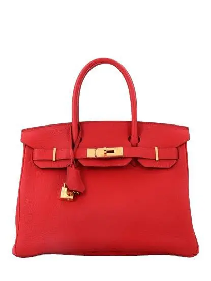 Hermès Birkin Handbag Togo With Gold Hardware 30 - Red