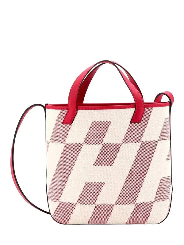 Hermès Cabas H En Biais Tote Canvas With Leather 27 - Pink