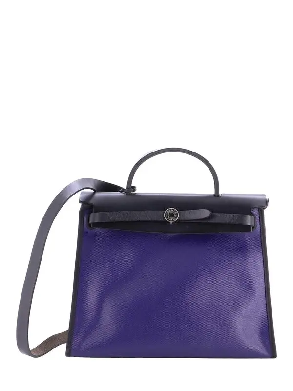 Hermès Herbag Zip Berline Vache Canvas And Leather 31 - Blue