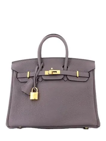 Hermès Birkin Handbag Togo With Gold Hardware 25 - Grey